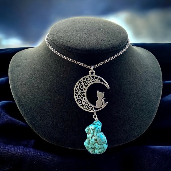 Silverskylight | Jewelry | Turquoise Moon Cat Necklace Turquoise ...